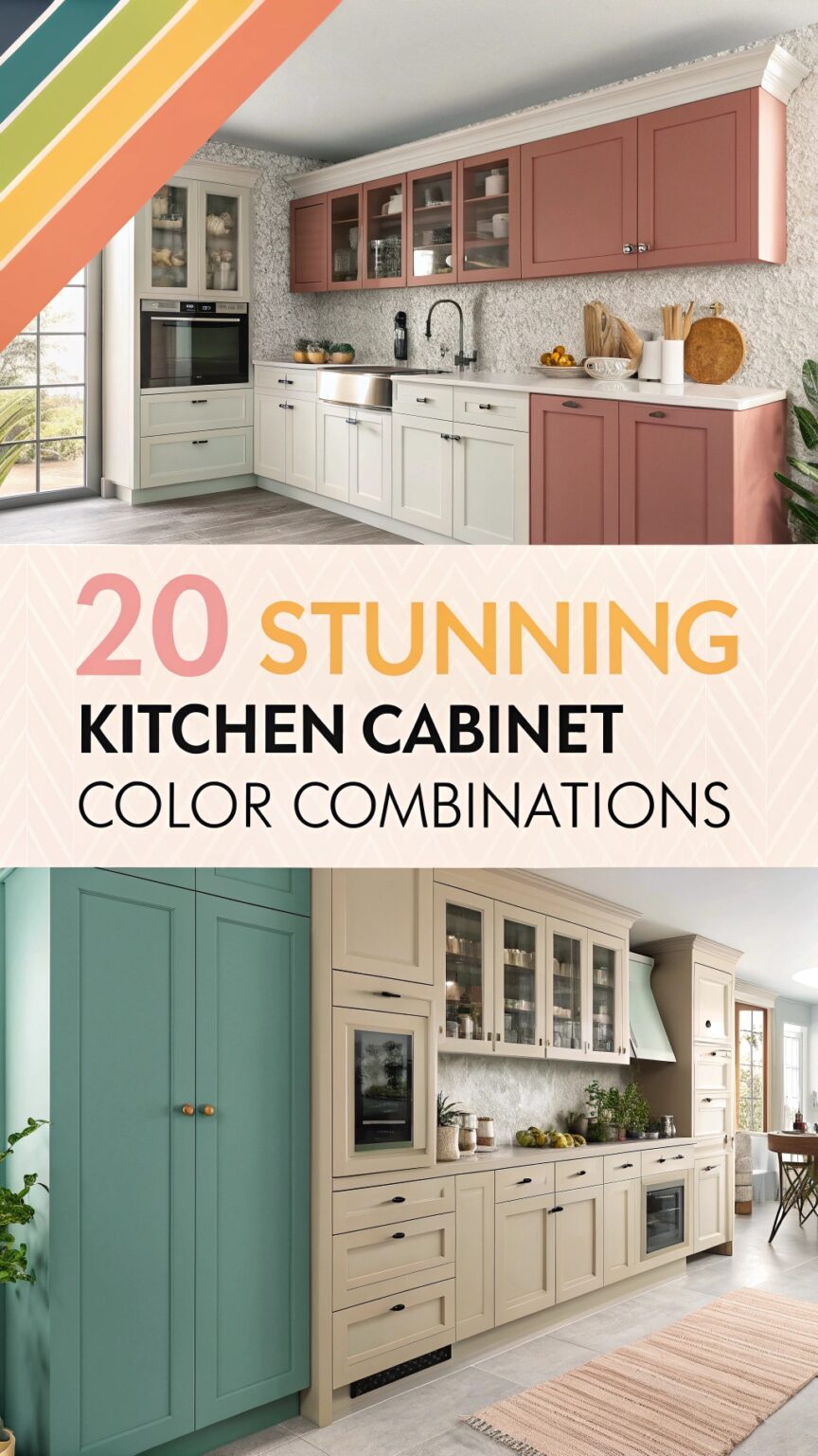 20 Stunning Kitchen Cabinet Color Combinations - modernvibehome.com