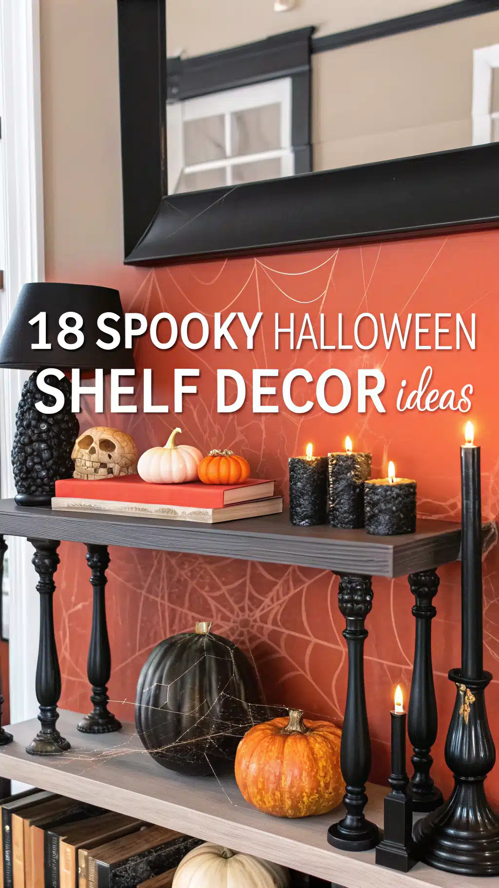 18 Spooky Halloween Shelf Decor Ideas - modernvibehome.com